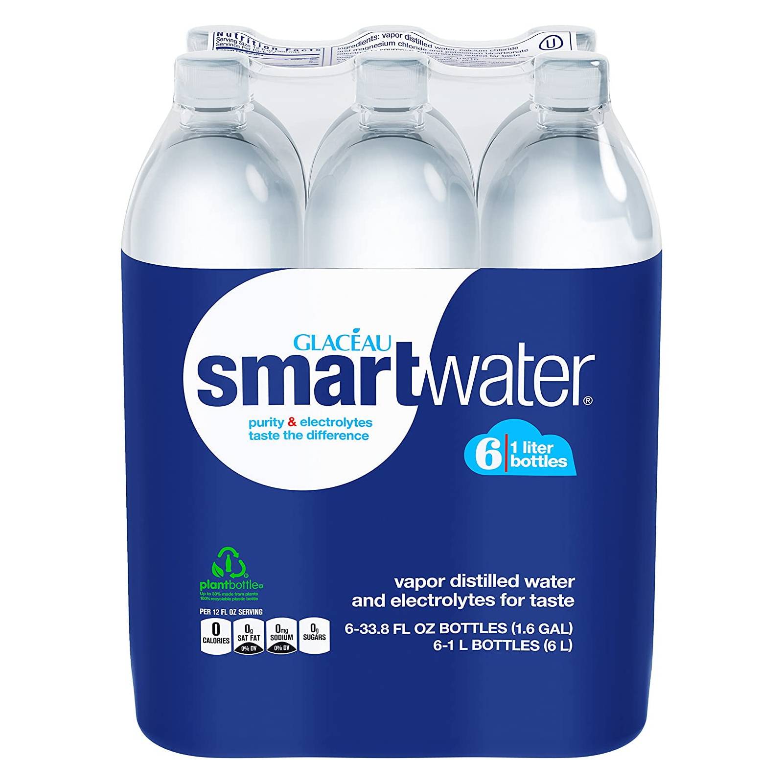 Glaceau Smart Water – Electrolyte-Rich, Refreshing Hydration (6-pack)