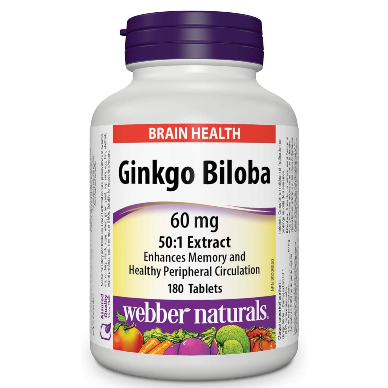 Webber Naturals Ginkgo Biloba 60 mg