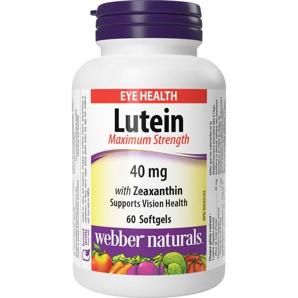 Webber Naturals Lutein with Zeaxanthin Maximum Strength 40 mg