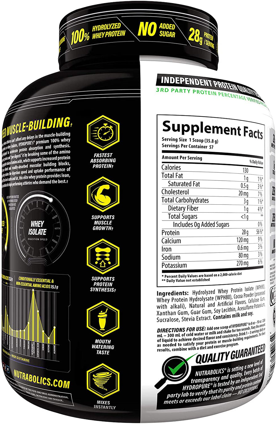 Nutrabolics HydroPure - 100% Hydrolyzed Whey Protein (1.6lb, 4.5lb)