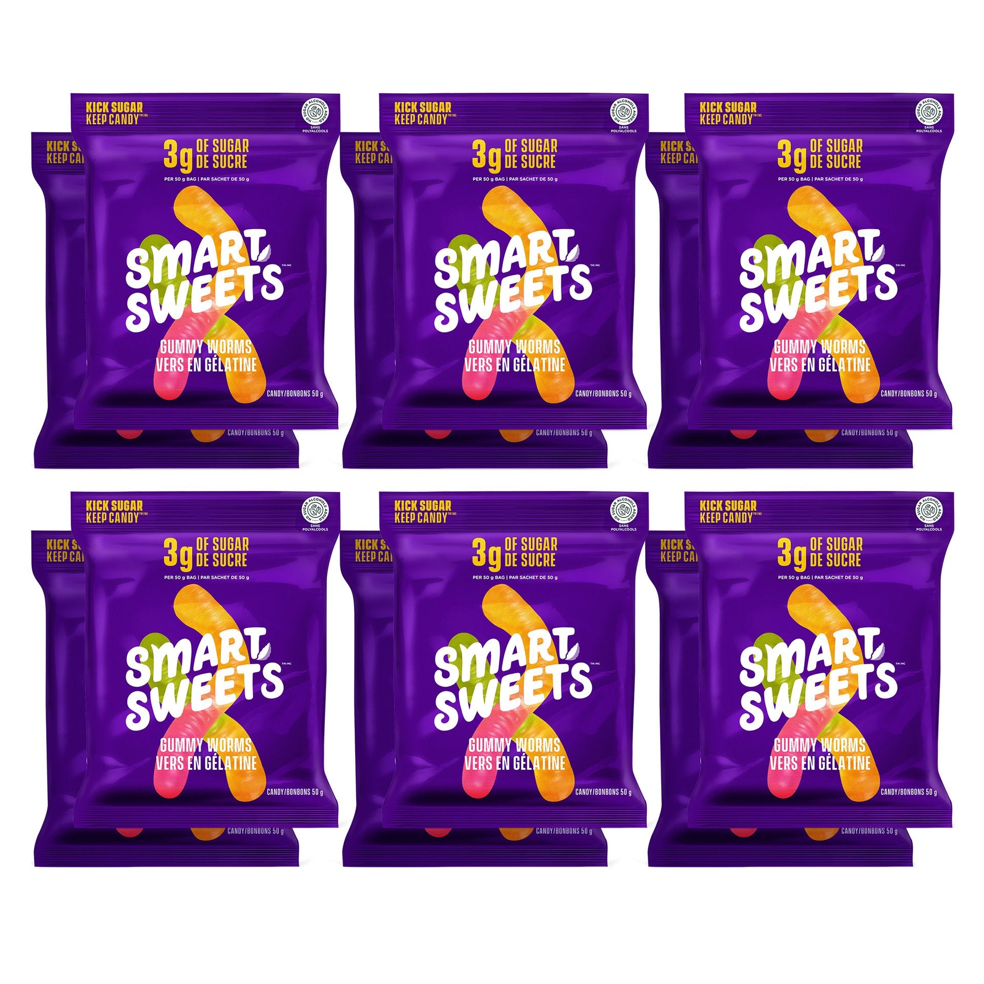 Smart Sweets Gummy Worms 12 x 50g